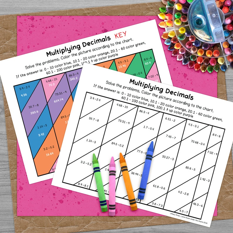 Decimal Operations Color by Number Math Worksheets Packet No Prep Math ...