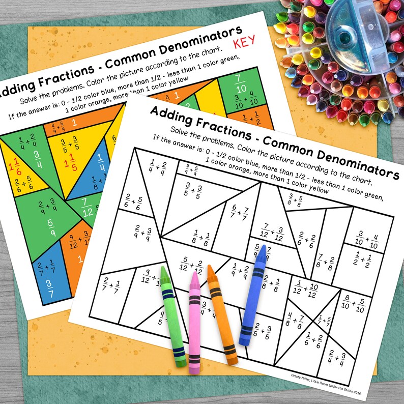 Fraction Operations Math Color by Number Pages Math Worksheets No Prep ...