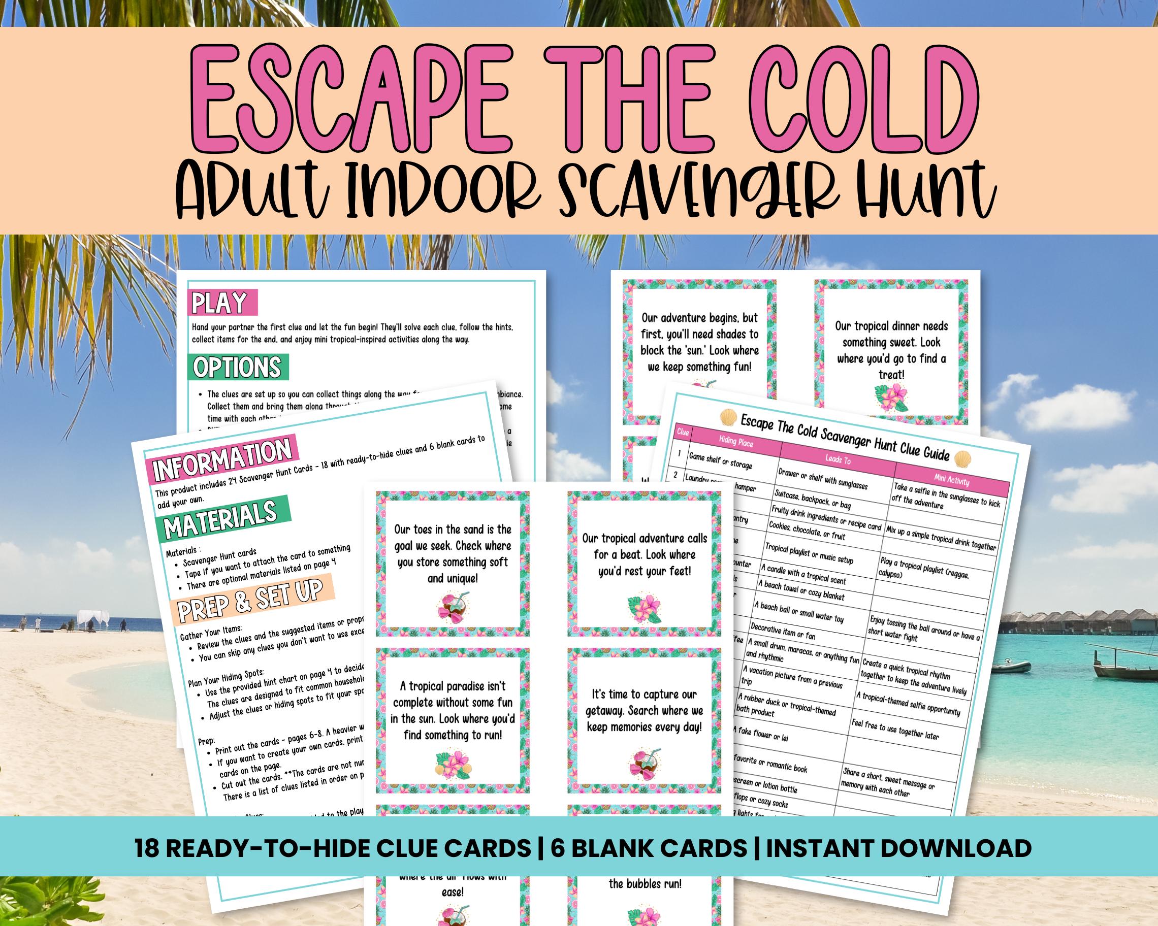 Adult Scavenger Hunt for Date Night - Printable Indoor Scavenger Hunt ...