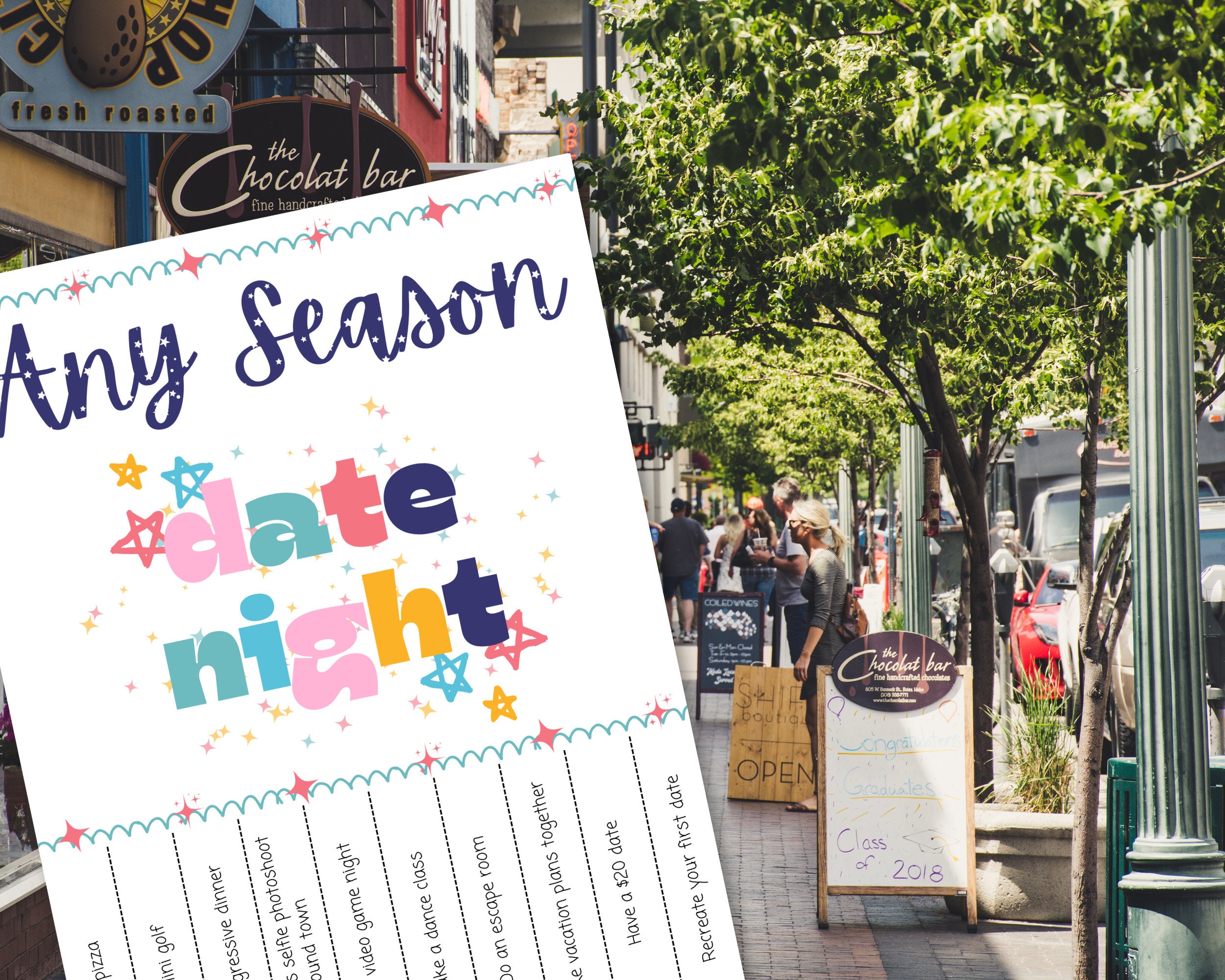 50 Date Ideas on Tear off Flyers - Seasonal Date Night Fun - Etsy