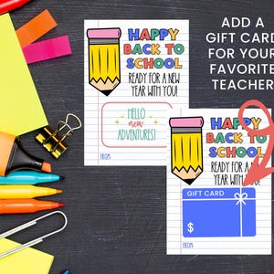 Teacher Back to School Gift Card Holders - Welcome Back to School ...