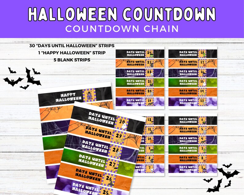 Halloween Printable Advent Calendars for Kids - Color Page, Countdown ...