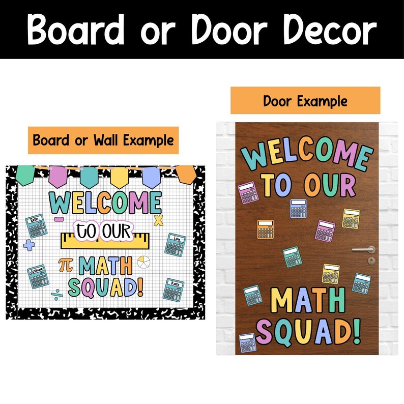 Math Classroom Bulletin Board Kit: Welcome to Our Math Squad - Upper ...