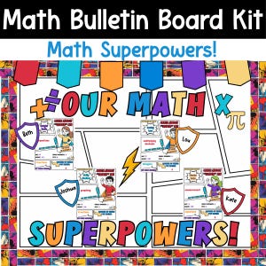 Back to School Bulletin Board Kit - Math Superpowers - Math Classroom ...