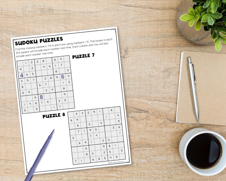 Engaging Number Puzzles Bundle for Kids - Sudoku, Kakurasu, Number ...