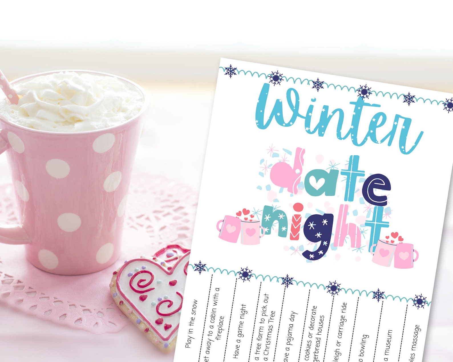 50 Date Ideas on Tear off Flyers - Seasonal Date Night Fun - Etsy