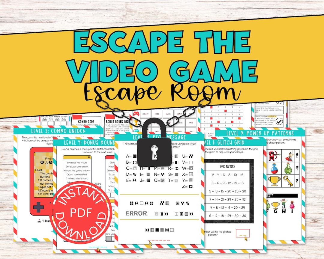 Printable Escape Room for Tweens & Kids - Escape the Video Game Escape ...