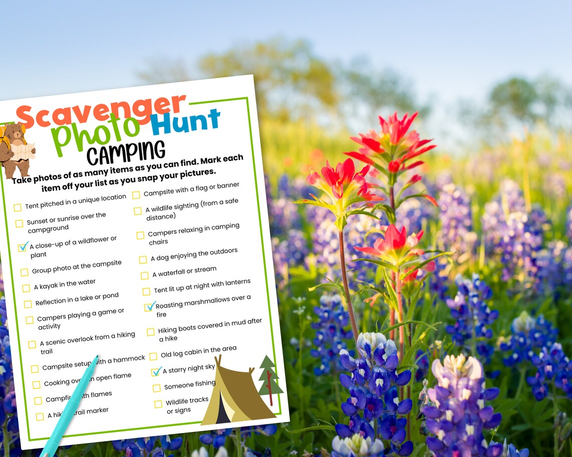 Camping Scavenger Hunt Printables - Outdoor Family Printable Game for ...