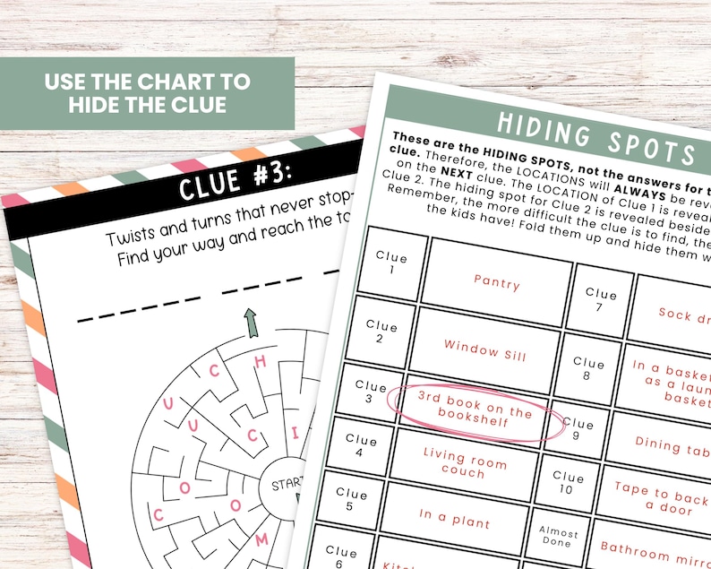 Spring Treasure Hunt - Indoor Printable Scavenger Hunt Puzzles - Secret ...