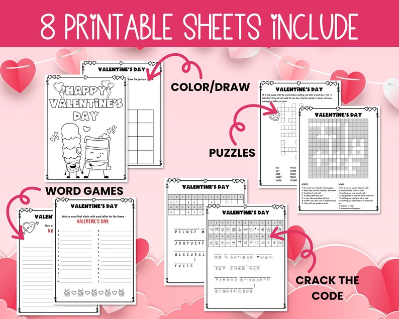 Valentine's Day Printable Activity Pack for Kids - Word Puzzles ...