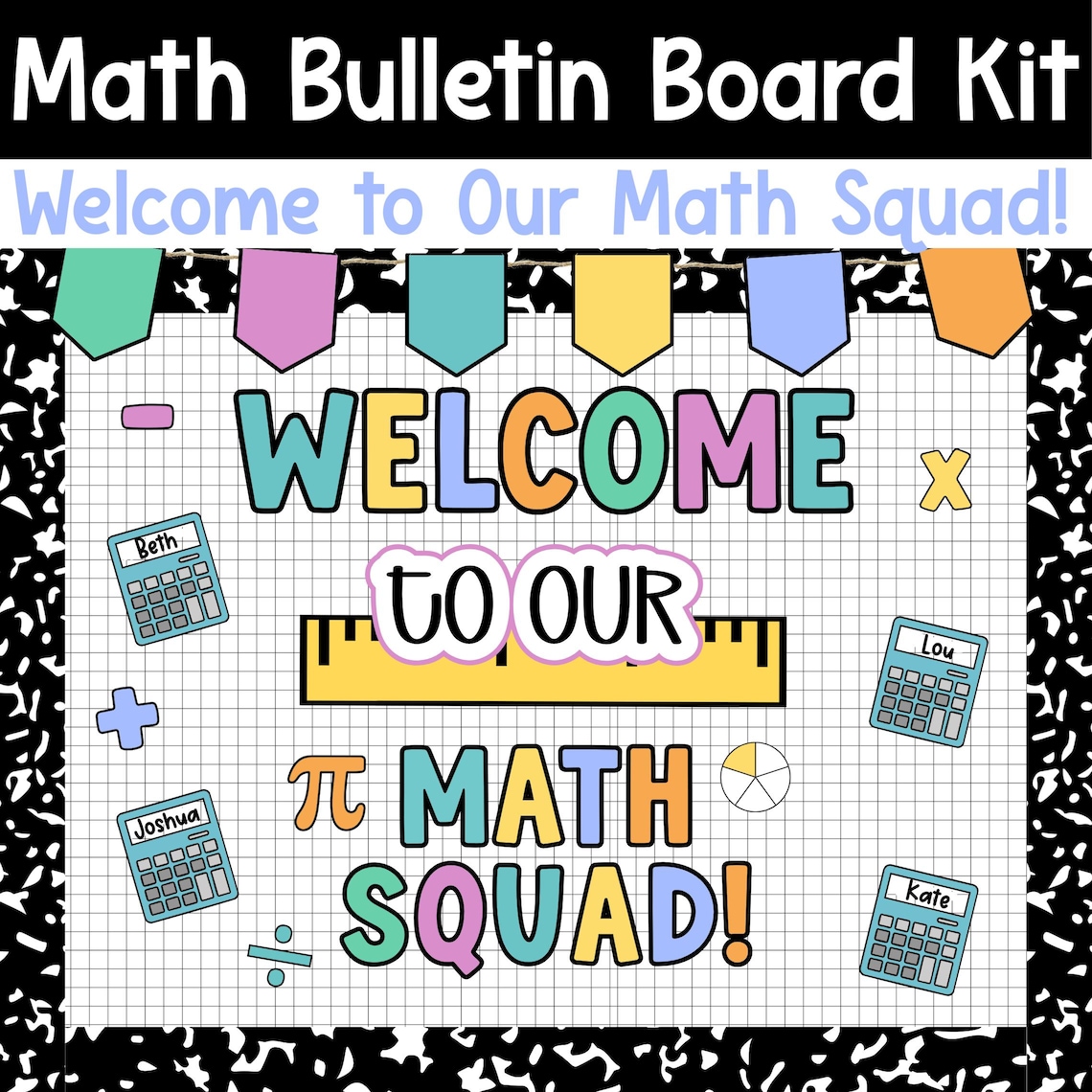 Math Classroom Bulletin Board Kit: Welcome to Our Math Squad - Upper ...