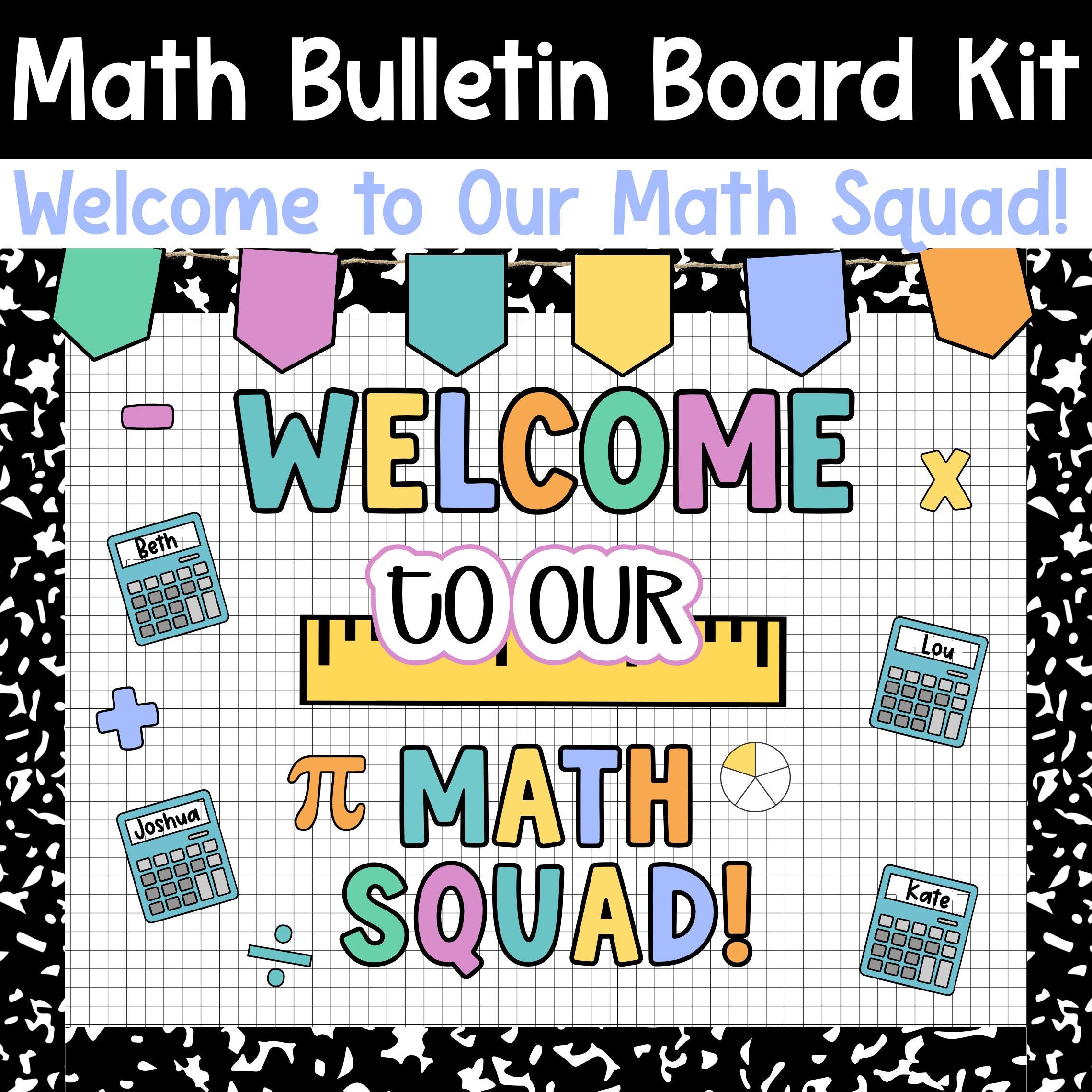 Math Classroom Bulletin Board Kit: Welcome to Our Math Squad - Upper ...