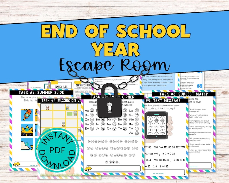 Printable Escape Room for Tweens, Teens, & Kids - End of the School ...