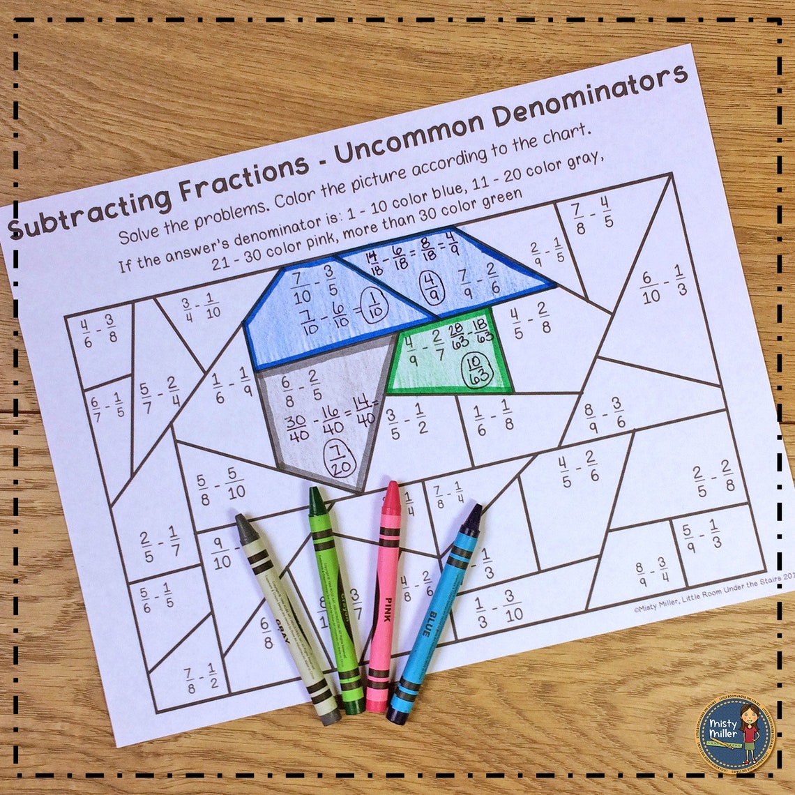 Fraction Operations Math Color by Number Pages Math Worksheets No Prep ...
