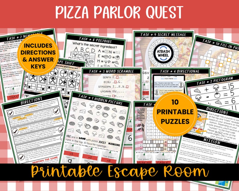 Pizza Escape Room - Fun Printable Puzzle Game for Kids - National Pizza ...