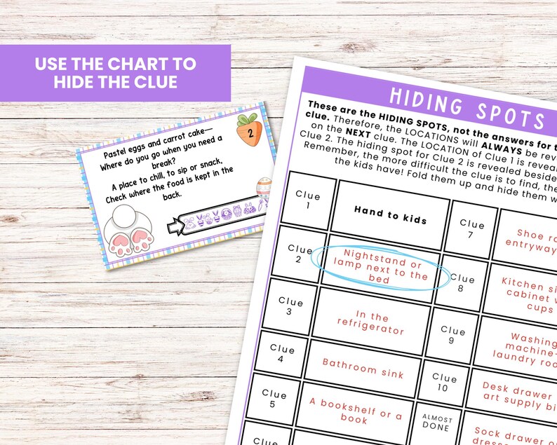 Easter Scavenger Hunt - Indoor Printable Treasure Hunt - Secret Code ...
