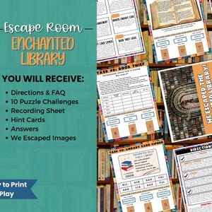 Printable Escape Room for Tweens, Teens, & Kids - the Enchanted Library ...