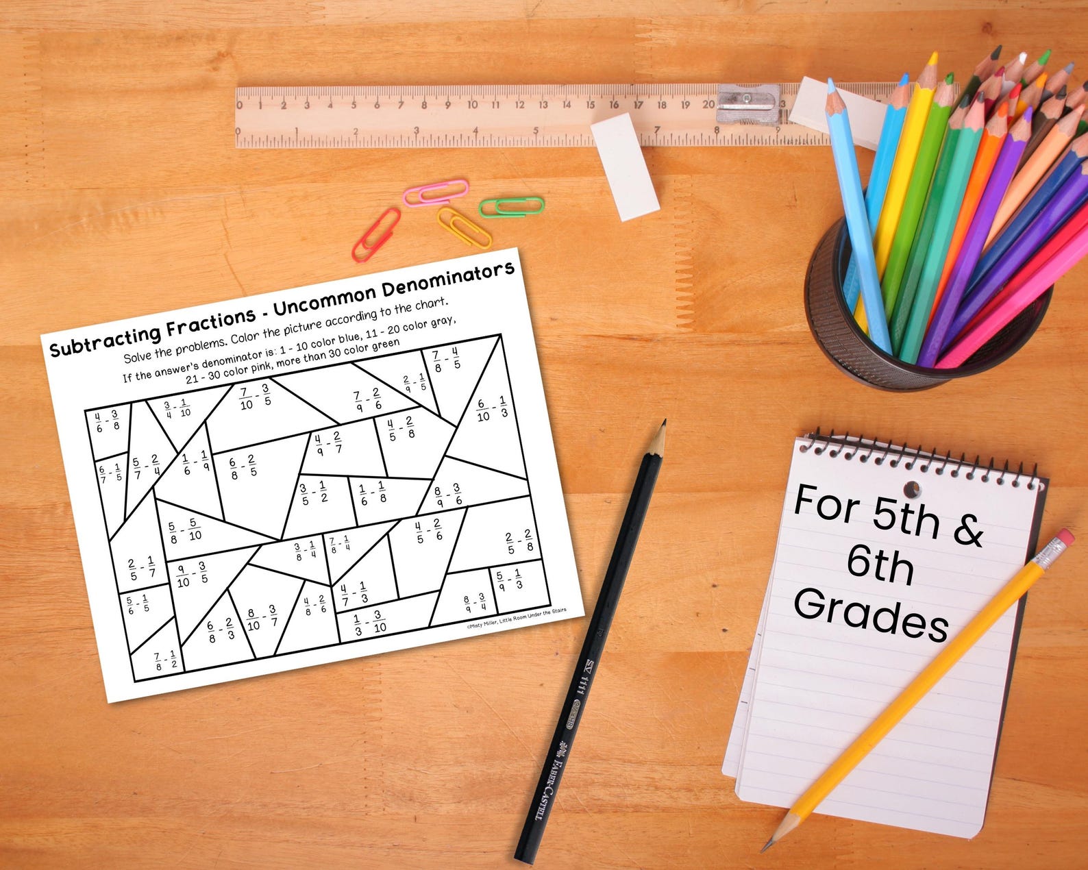 Fraction Operations Math Color by Number Pages - Math Worksheets - No ...