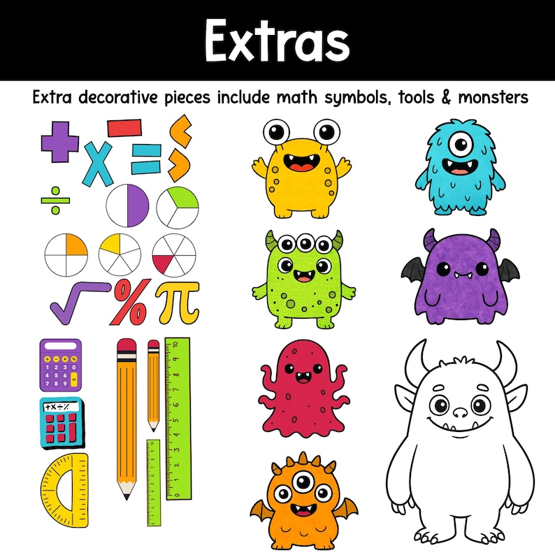 Halloween Math Classroom Bulletin Board Kit: Monstrously Good at Math ...