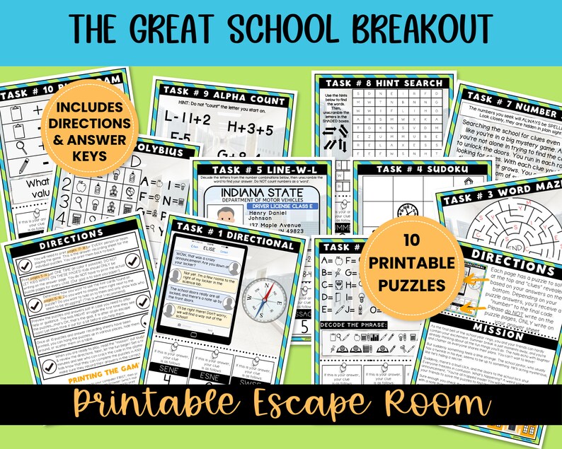 End of School Year Breakout Escape Room for Tweens and Kids - Printable ...