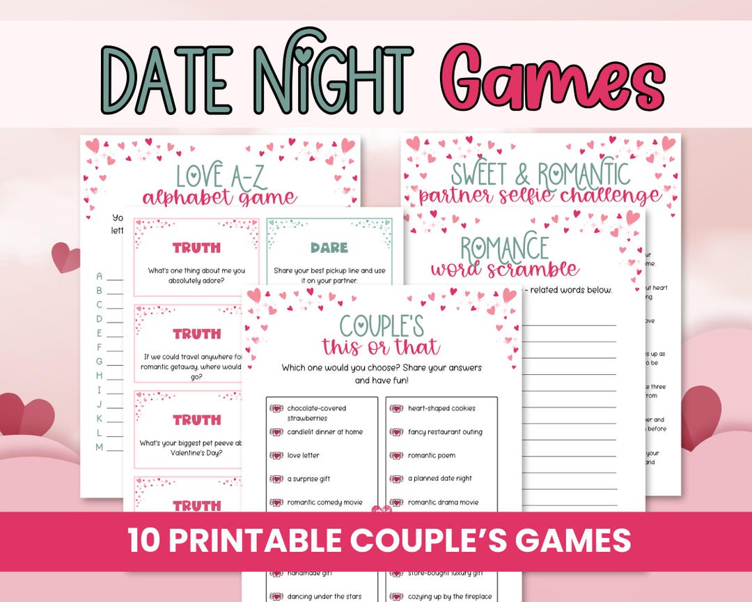 Couples Games Date Night - 10 Printable Fun Couple Printable Games - Date Night Ideas ...