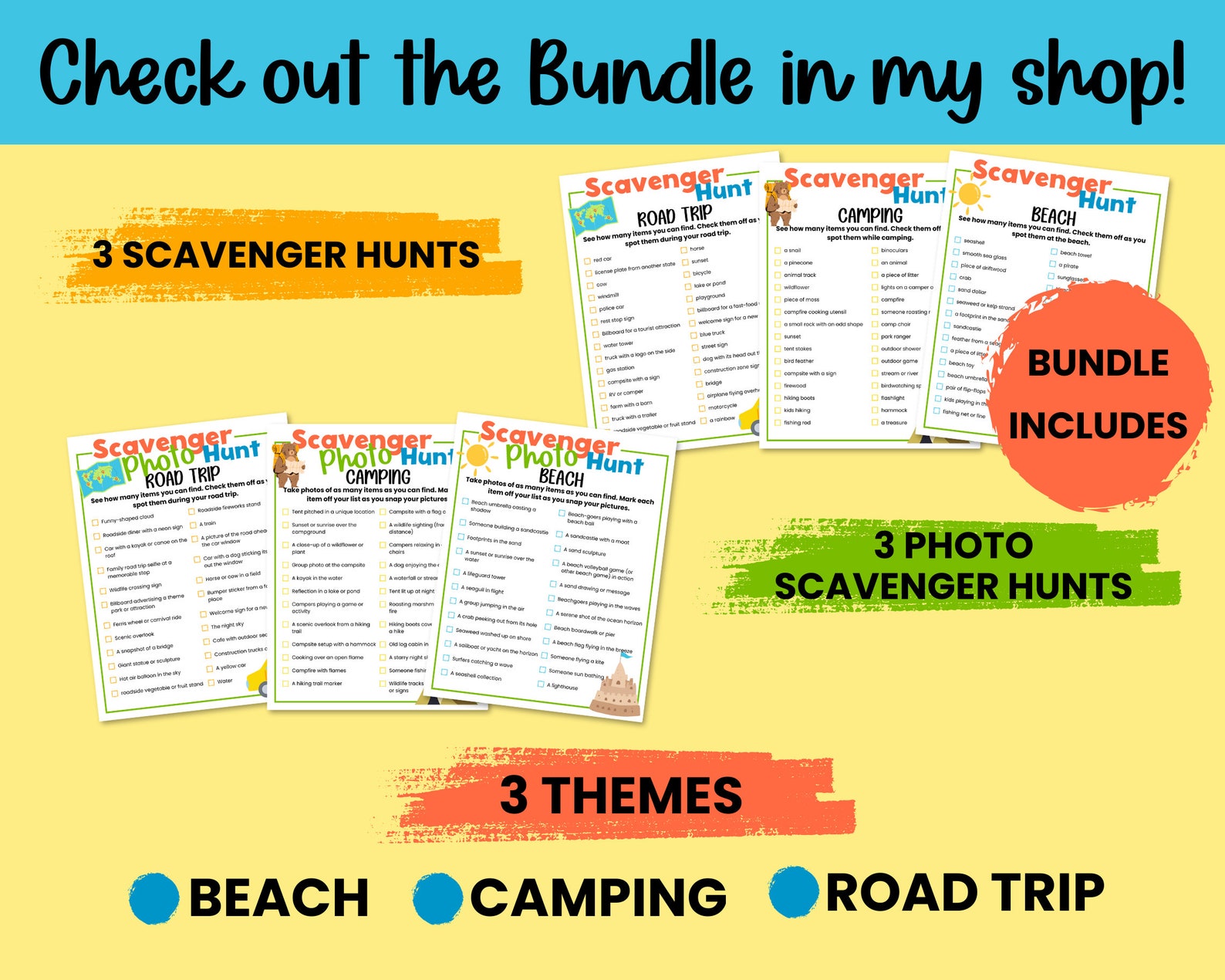 Road Trip Scavenger Hunt Printables - Family Printable Game for ...