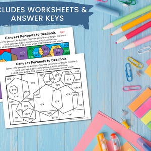Converting Fractions Decimals and Percents Activity - Math Color by ...