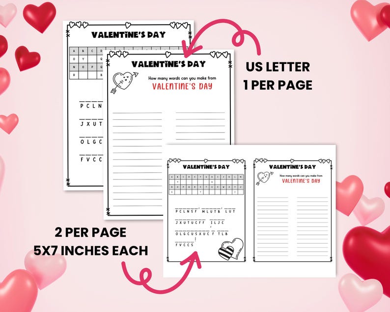 Valentine's Day Printable Activity Pack for Kids - Word Puzzles ...