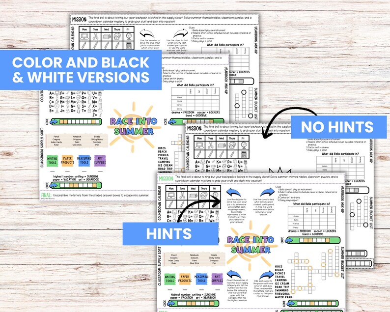 End of School Year Escape Room: Race Into Summer One-pager (PDF) - Etsy