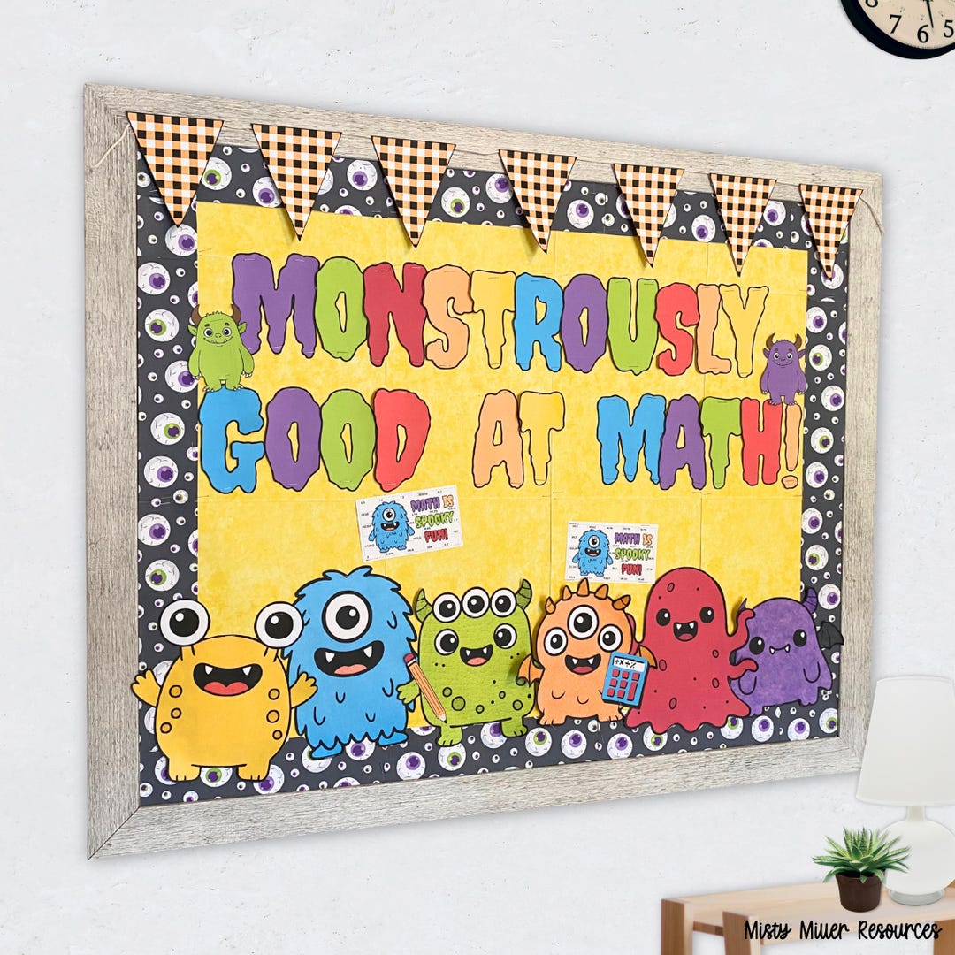 Halloween Math Classroom Bulletin Board Kit: Monstrously Good at Math ...