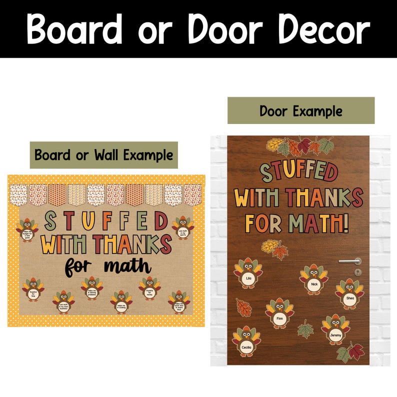 Fall Thanksgiving Math Classroom Bulletin Board Kit: Stuffed With Math ...
