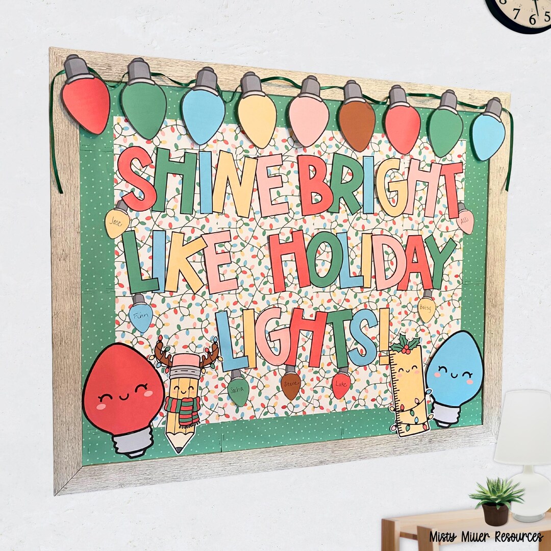 Christmas Math Growth Classroom Bulletin Board Kit: Shine Bright ...