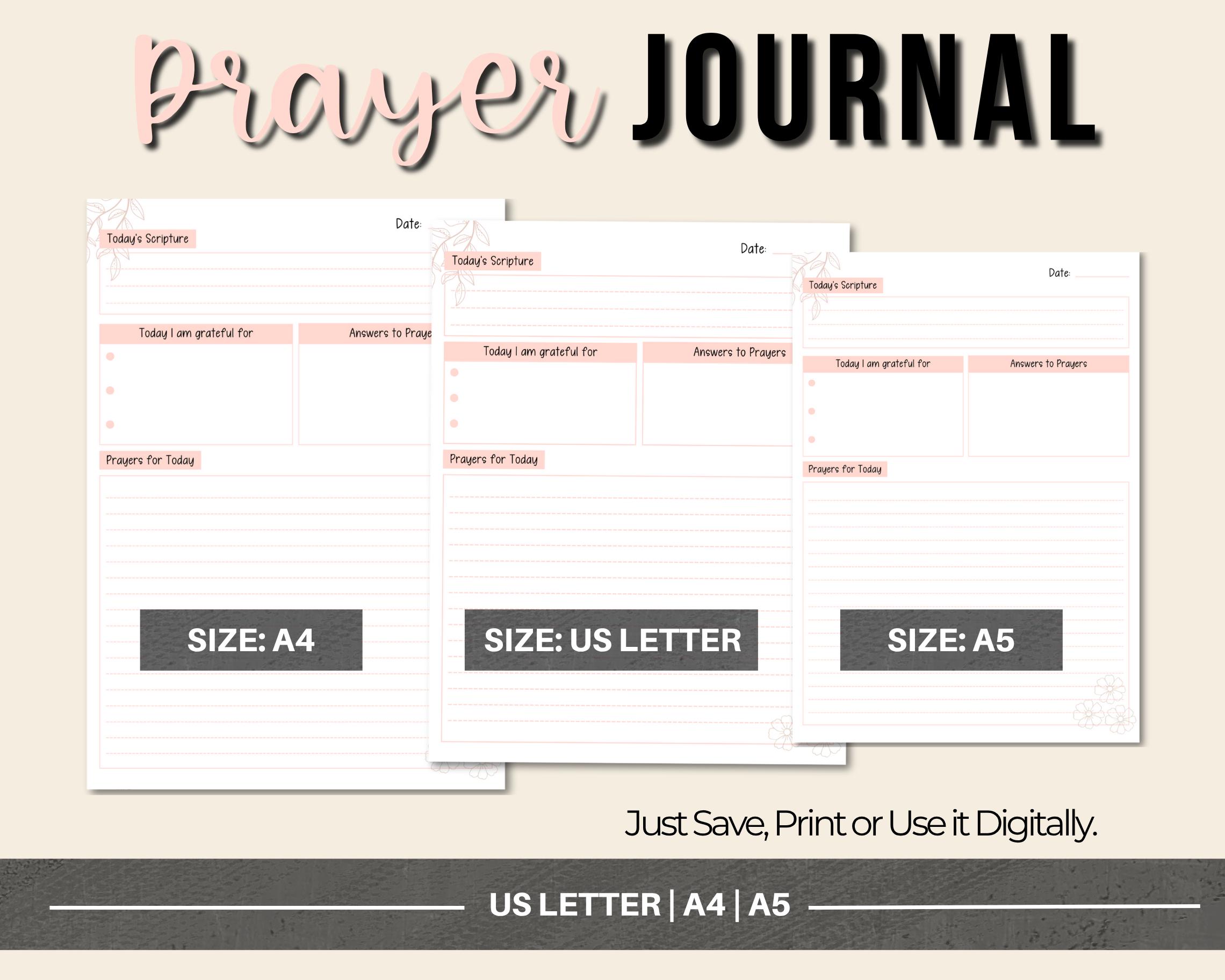 Prayer Journal Printable for Women, Scripture Memorization, Bible Study ...