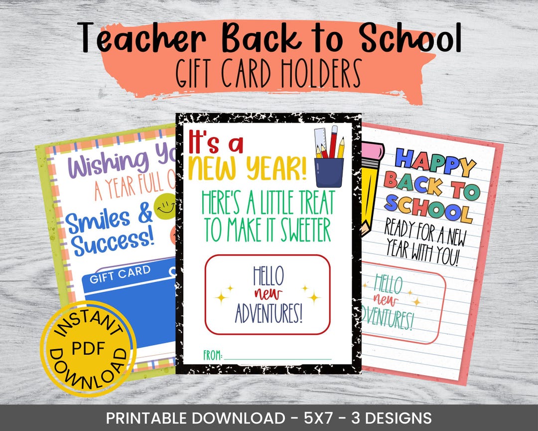 Teacher Back to School Gift Card Holders - Welcome Back to School ...