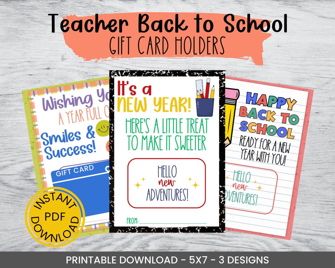 Teacher Back to School Gift Card Holders Welcome Back to School Teacher ...