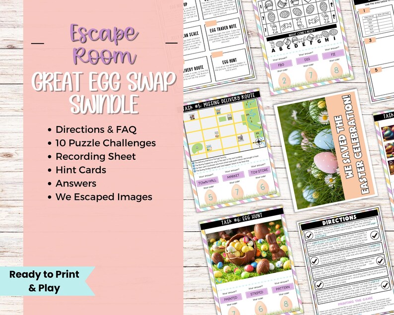 Easter Escape Room for Tweens and Kids - Printable Easter Egg Puzzle ...