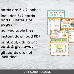 Teacher Appreciation Gift Card Holders Set 2 - Printable Instant ...