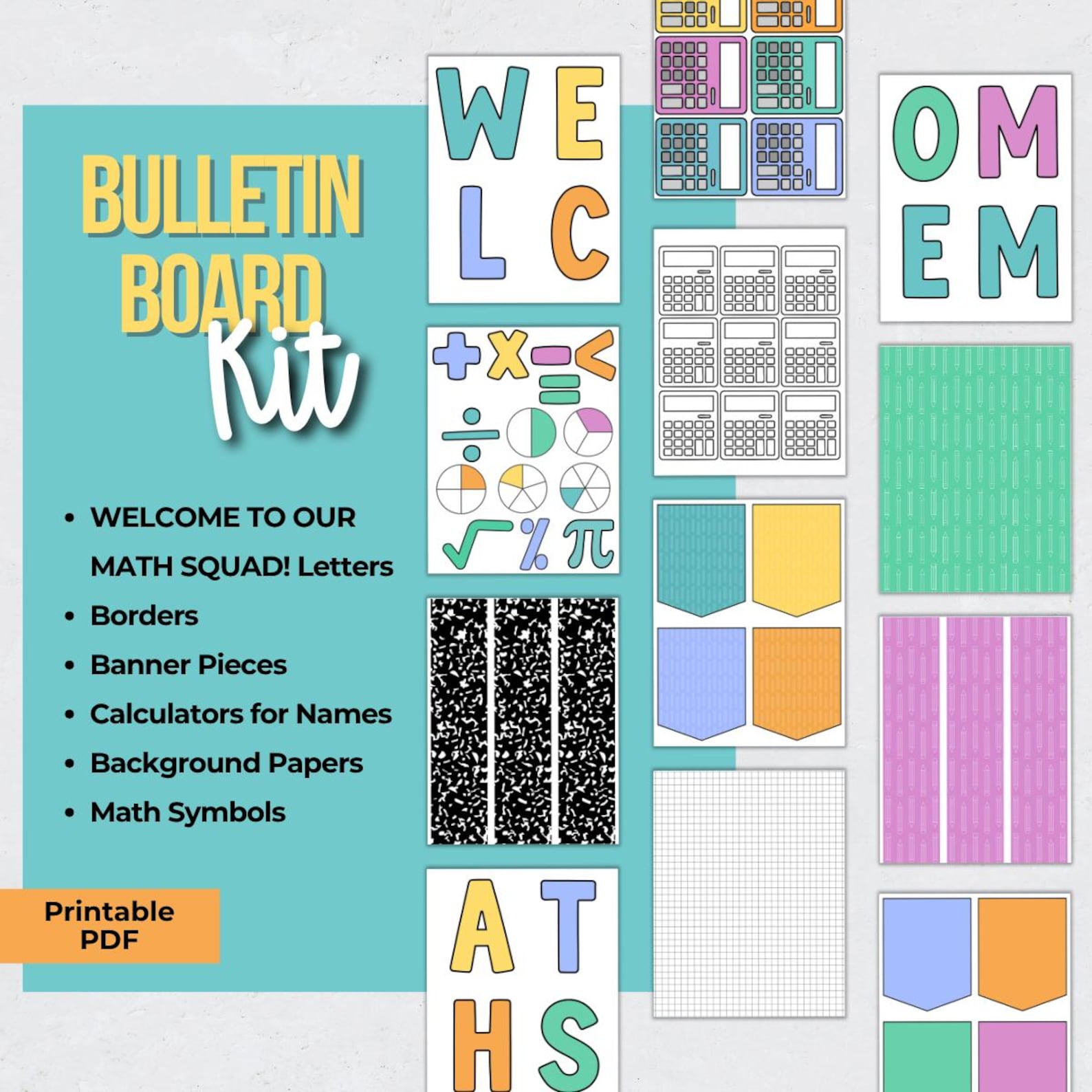Math Classroom Bulletin Board Kit: Welcome to Our Math Squad - Upper ...