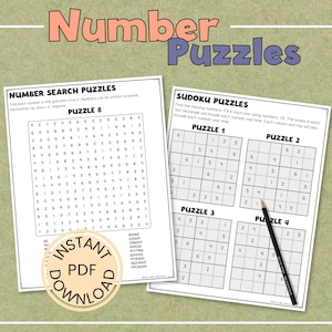 Engaging Number Puzzles Bundle for Kids - Sudoku, Kakurasu, Number ...