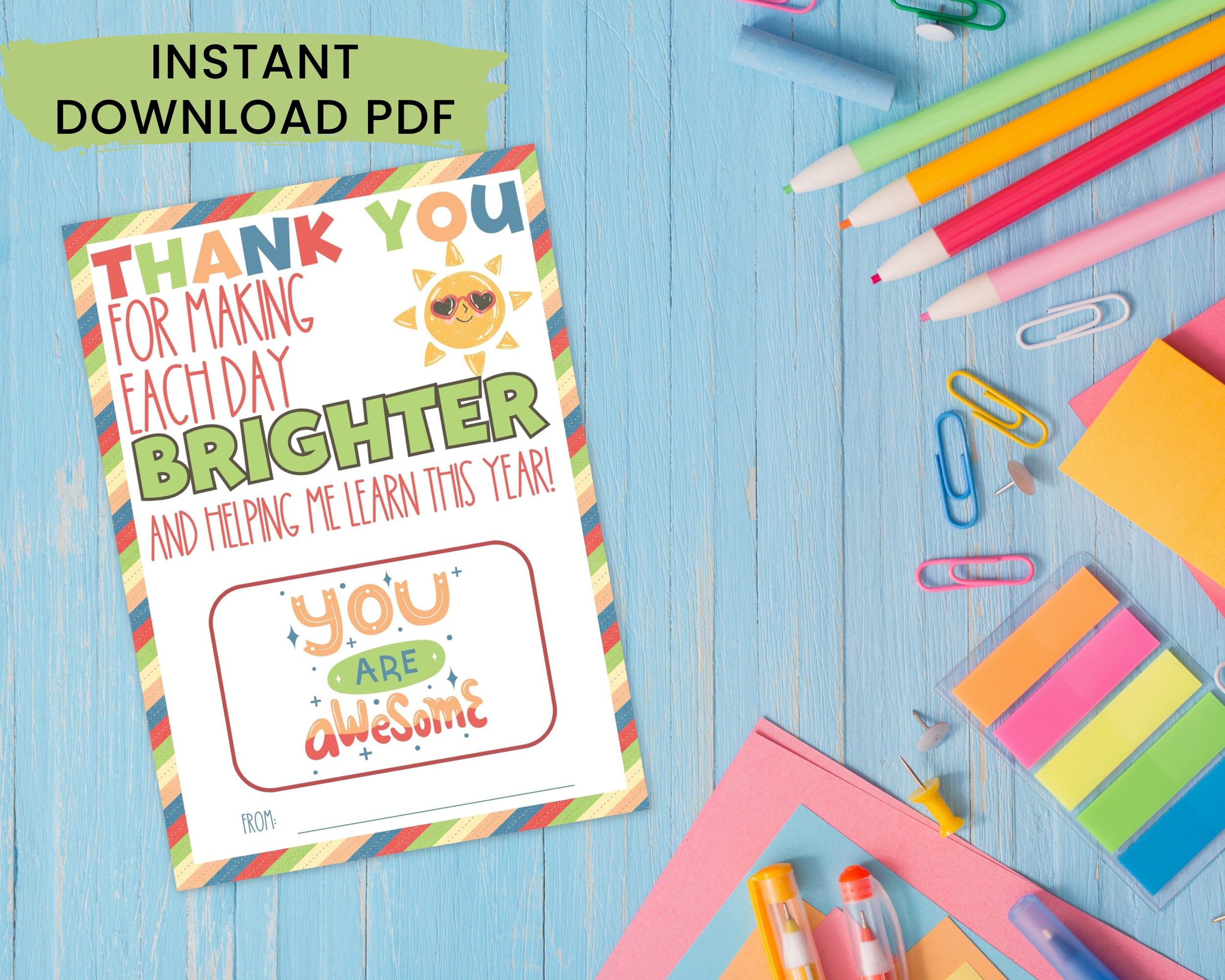 Teacher Appreciation Gift Card Holders Set 2 - Printable Instant ...