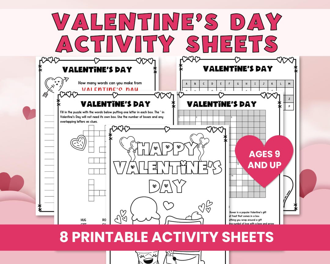 Valentine's Day Printable Activity Pack for Kids - Word Puzzles ...