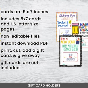 Teacher Back to School Gift Card Holders - Welcome Back to School ...