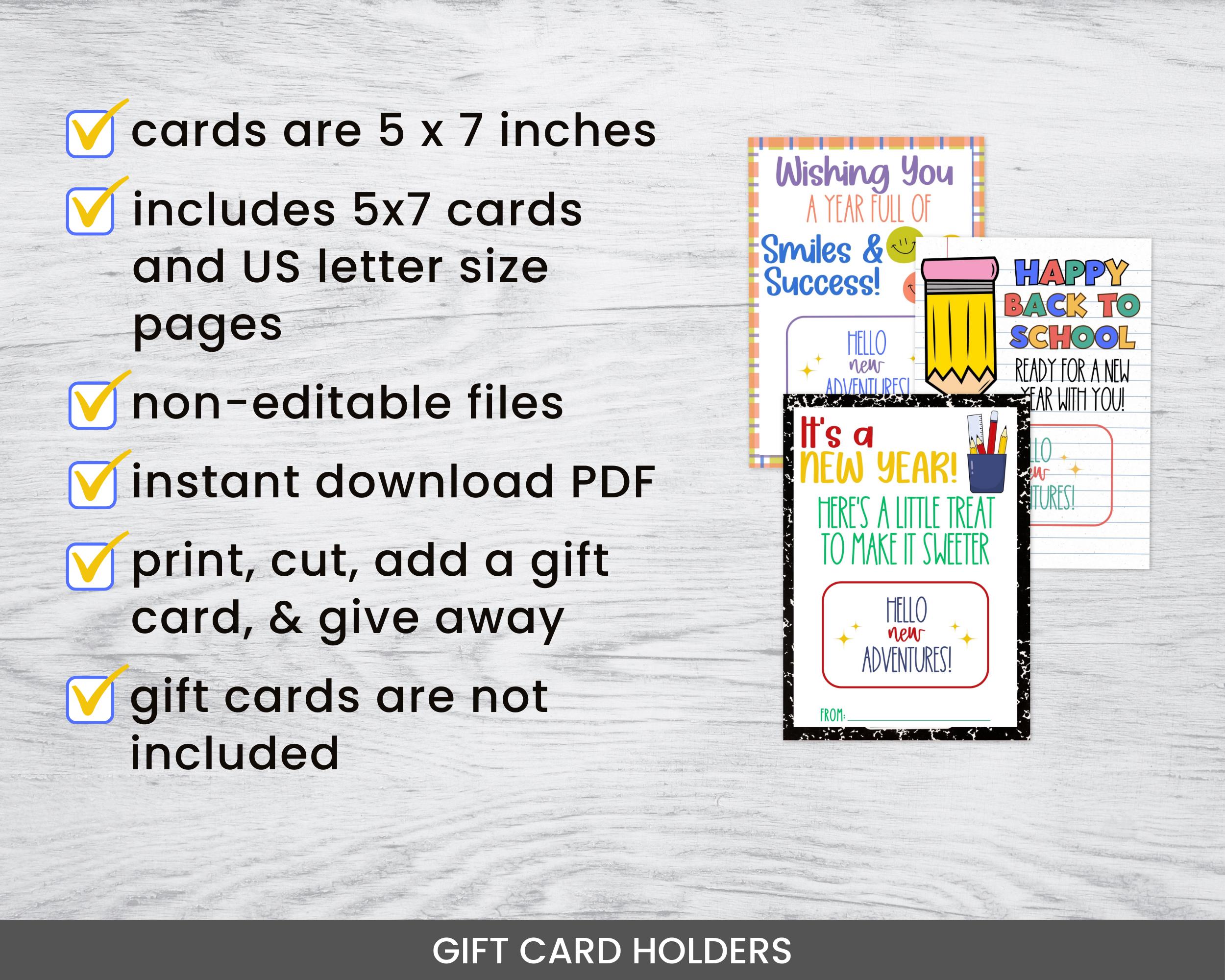 Teacher Back to School Gift Card Holders - Welcome Back to School ...