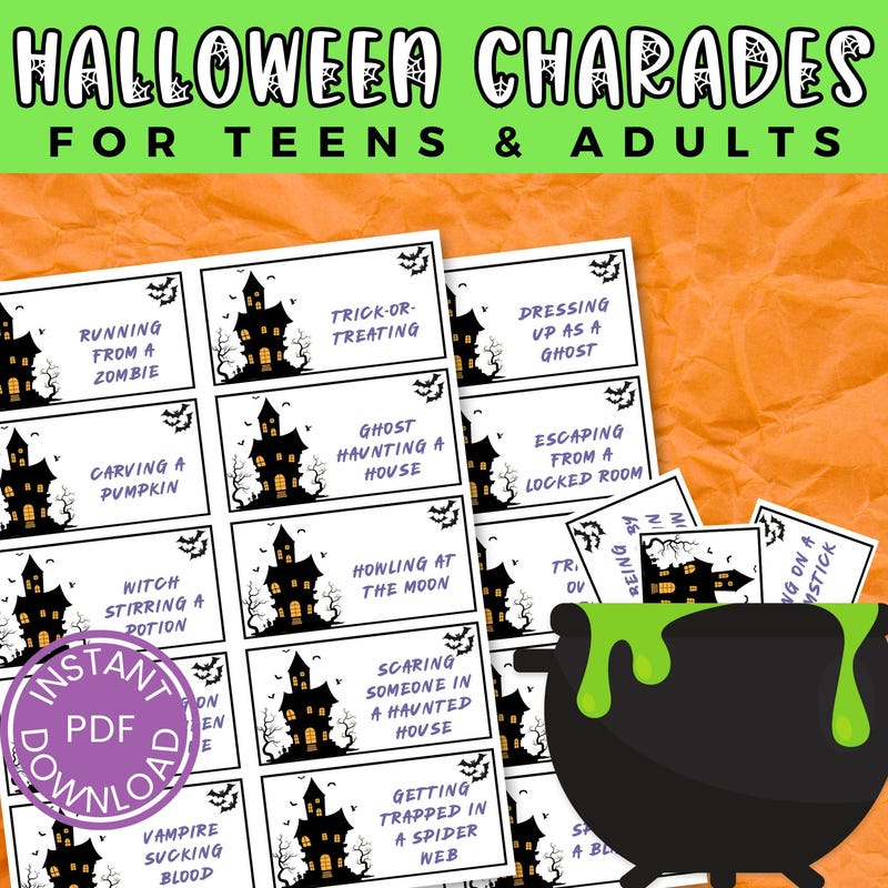 Halloween Charades Games - Etsy