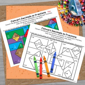 Converting Fractions Decimals and Percents Activity Math Color by ...