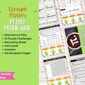 Pi Day Escape Room - Fun Printable Puzzle Game for Kids, Tweens - Pi ...