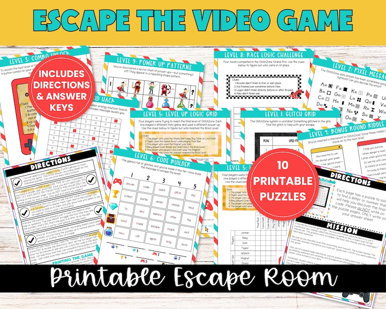 Printable Escape Room for Tweens & Kids - Escape the Video Game Escape ...