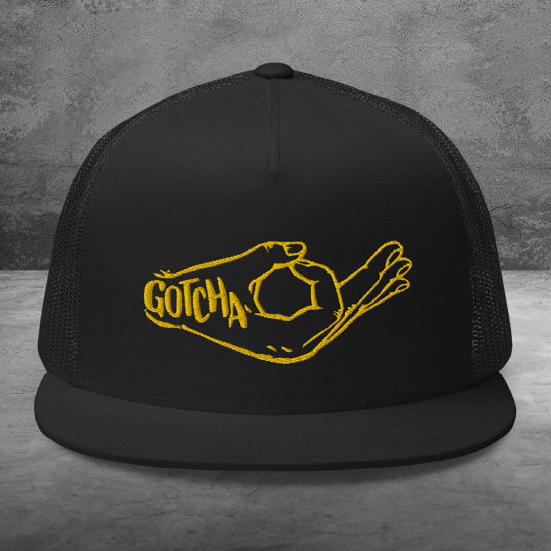 Gotcha Trucker Cap, the Circle Game Trucker Cap, Gold Embroidered ...