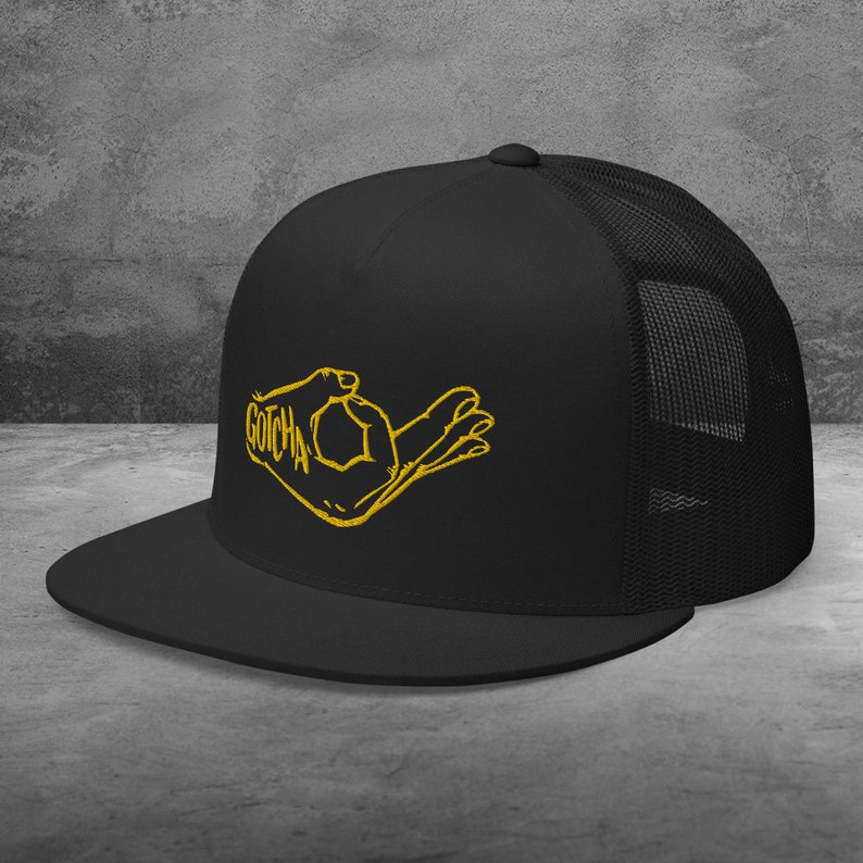 Gotcha Trucker Cap, the Circle Game Trucker Cap, Gold Embroidered ...