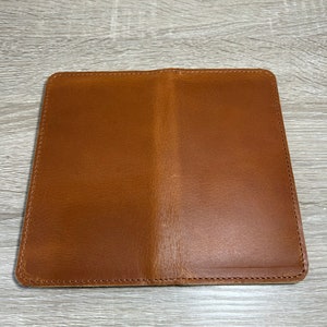 Genuine Leather Checkbook Cover in Black or Brown Slim Tall Narrow ...